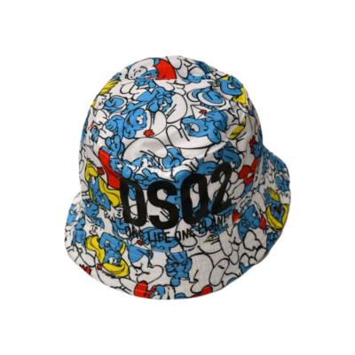 NWT DSQUARED Bucket Hat The Smurfs LOGO Size S (HAW0032) | eBay