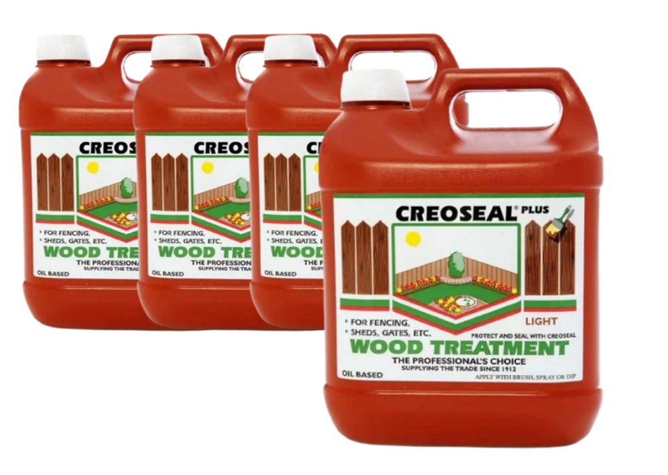 CREOSEAL GOLDEN LIGHT BROWN Oil Based Fence Timber Paint Creocote 4L ...