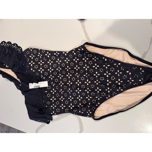 J Crew Black Laser Cut One Shoulder One Piece Swimsuit Size 8 | eBay