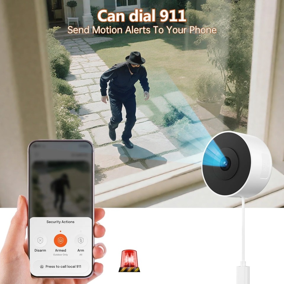 2PCS 2.4G WIFI Window Camera 2K Indoor Home Security Camera Easy ...