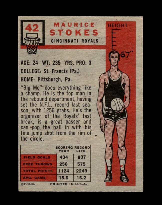 1957-58 Topps Set-Break # 42 Maurice Stokes EX-EXMINT *GMCARDS* | eBay
