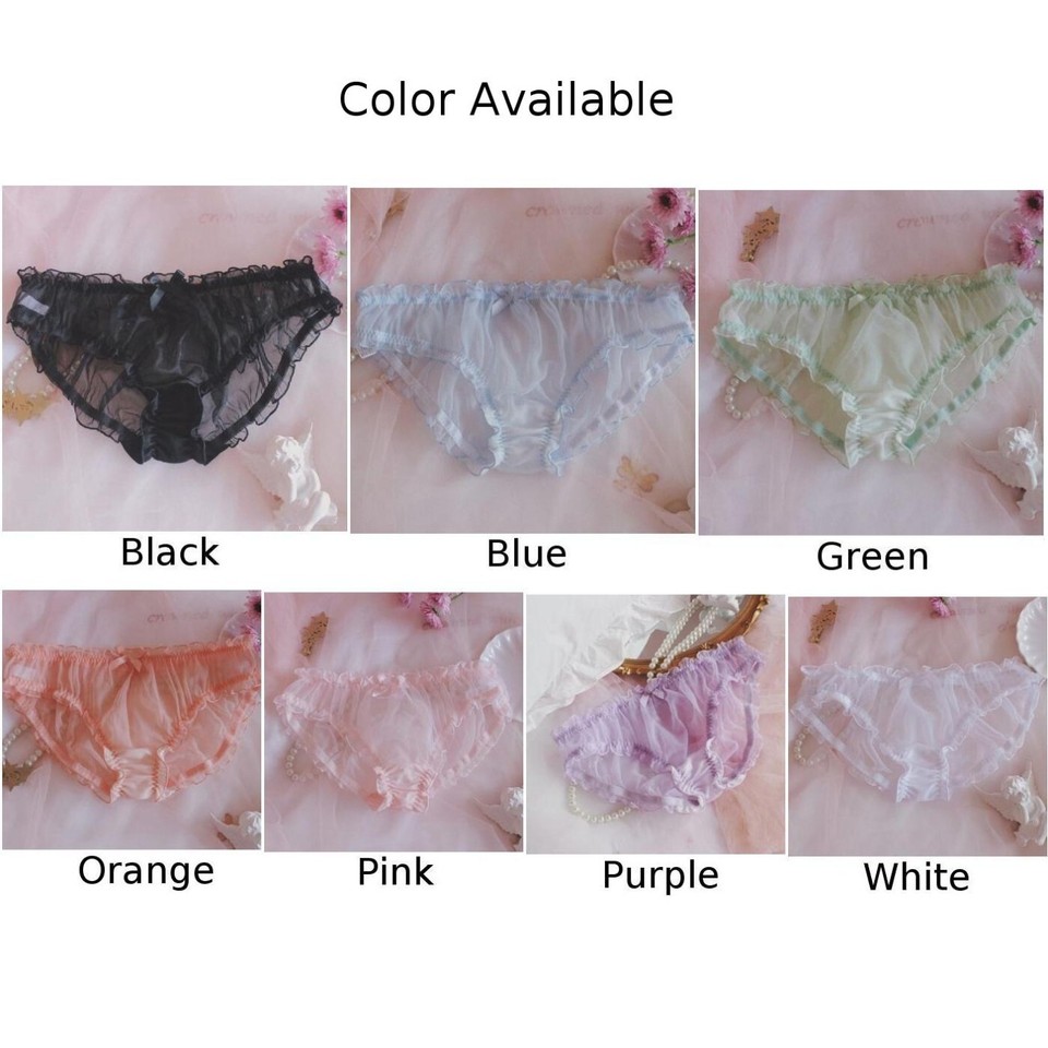 Men Sissy Lace Pouch Panties Underwear Bikini Brief Sheer Mesh Knicker