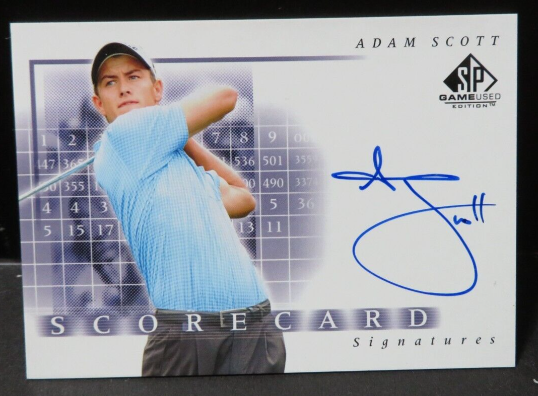#4739 2002 SP GAME USED GOLF SCORECARD ADAM SCOTT AUTOGRAPH #SSAS | eBay