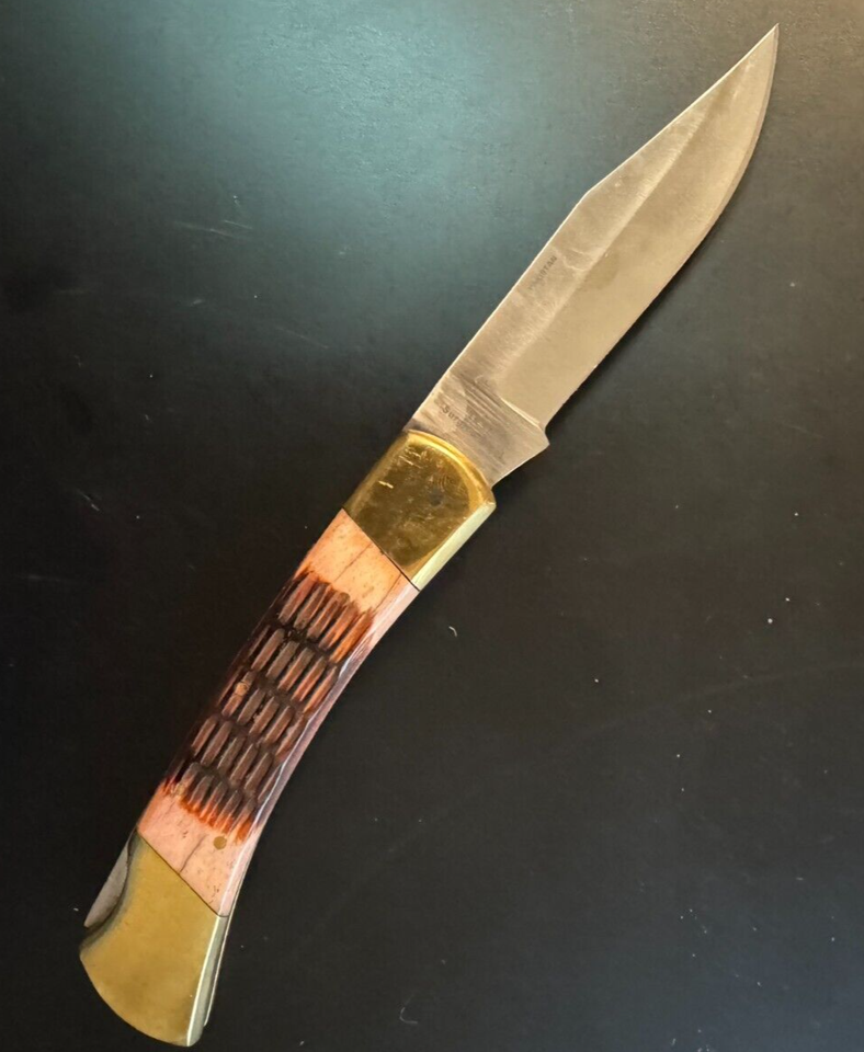 Timber Rattler Folding Knife, Surgical Steel Blade, Leather Sheath ...