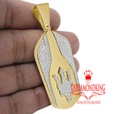 Men Genuine Diamond Maserati Car Key Pendant Charm 10K Yellow Gold ...