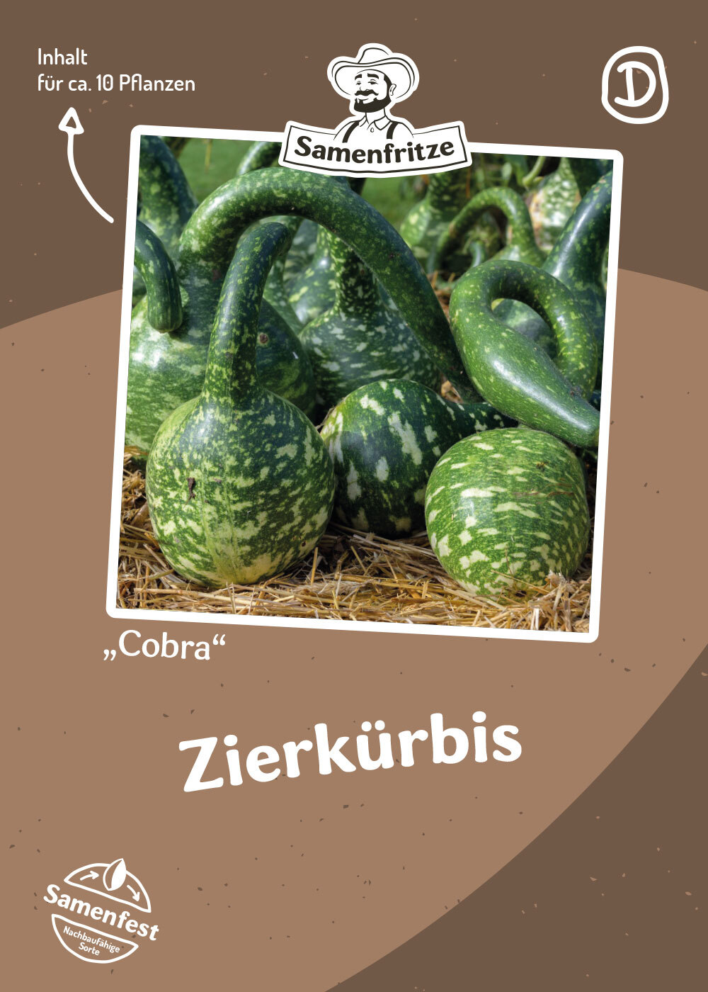 Zierkürbis Cobra Kalebasse Samen für ca. 10 Pflanzen - Flaschenkürbis ...