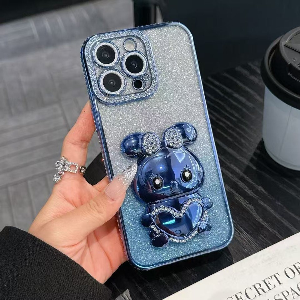 para iPhone16 15 14 12 13 Pro Stent de conejo case cover Telefono ...