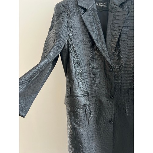 Vintage Bernini Beverly Hills Genuine Ostrich Crocodile Leather Trench ...