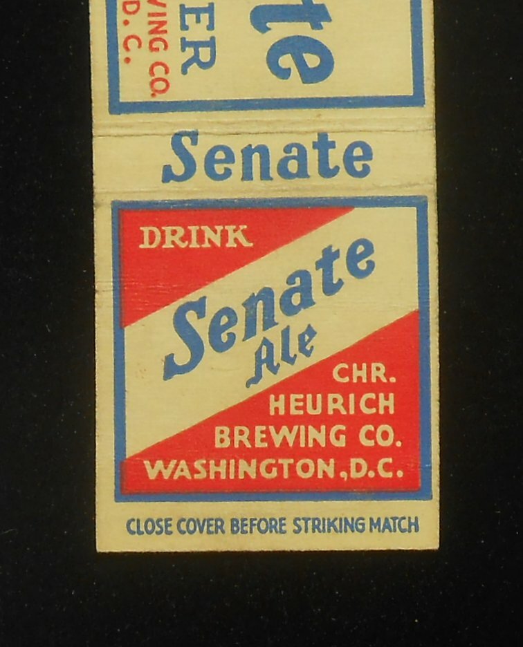 1940s Drink Senate Beer and Senate Ale Chr. Heurich Brewing Co ...