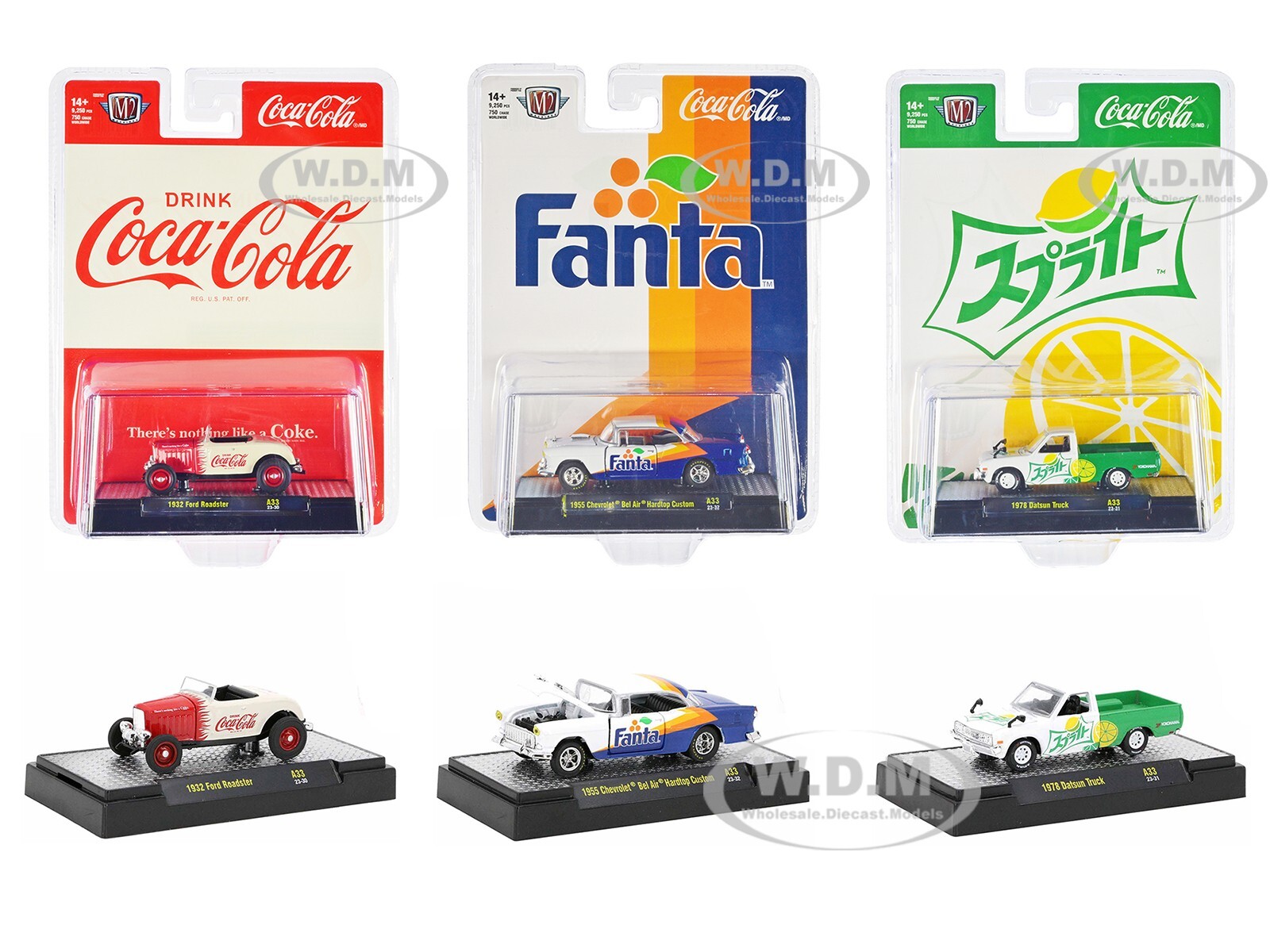"SODAS" 3 PC SET RELEASE 33 1/64 DIECAST MODEL CARS BY M2 MACHINES ...