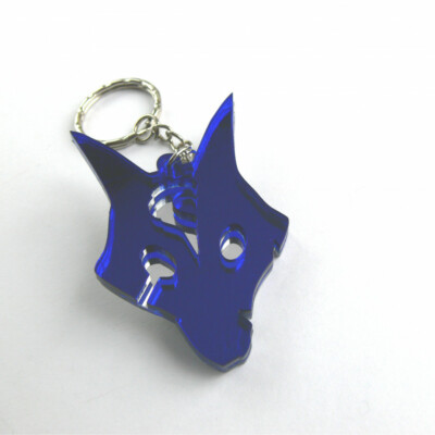 League of Legends Kindred Wolf keychain Laser cut blue mirror acrylic ...