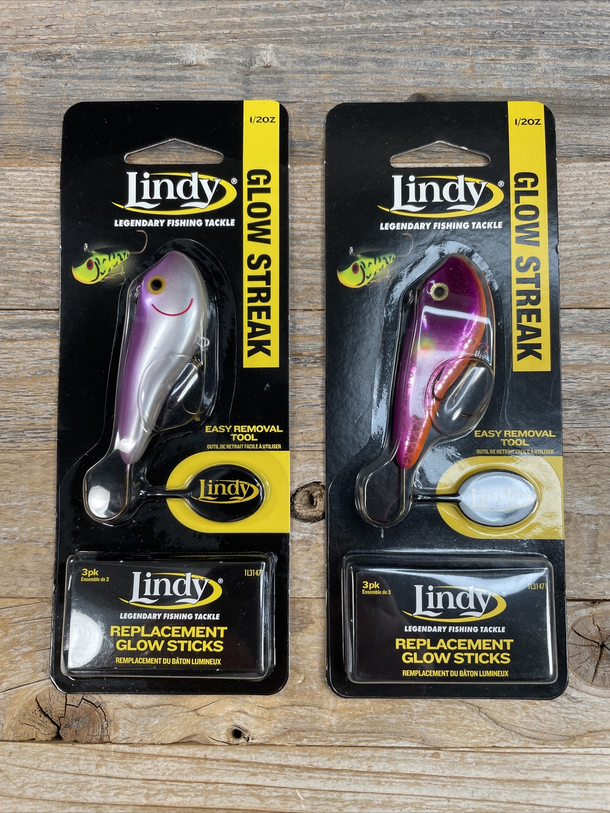 Lot of 2 Lindy Glow Streak 1/2 oz Jigging Ice Fishing Lure Walleye ...