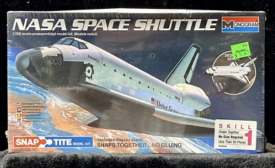 Monogram Snap Tite NASA Space Shuttle Model Kit #1110 1984 1:200 Made ...