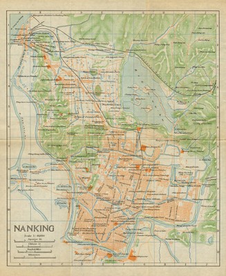 'Nanking'. Nanjing antique town city plan. China 1924 old map chart | eBay