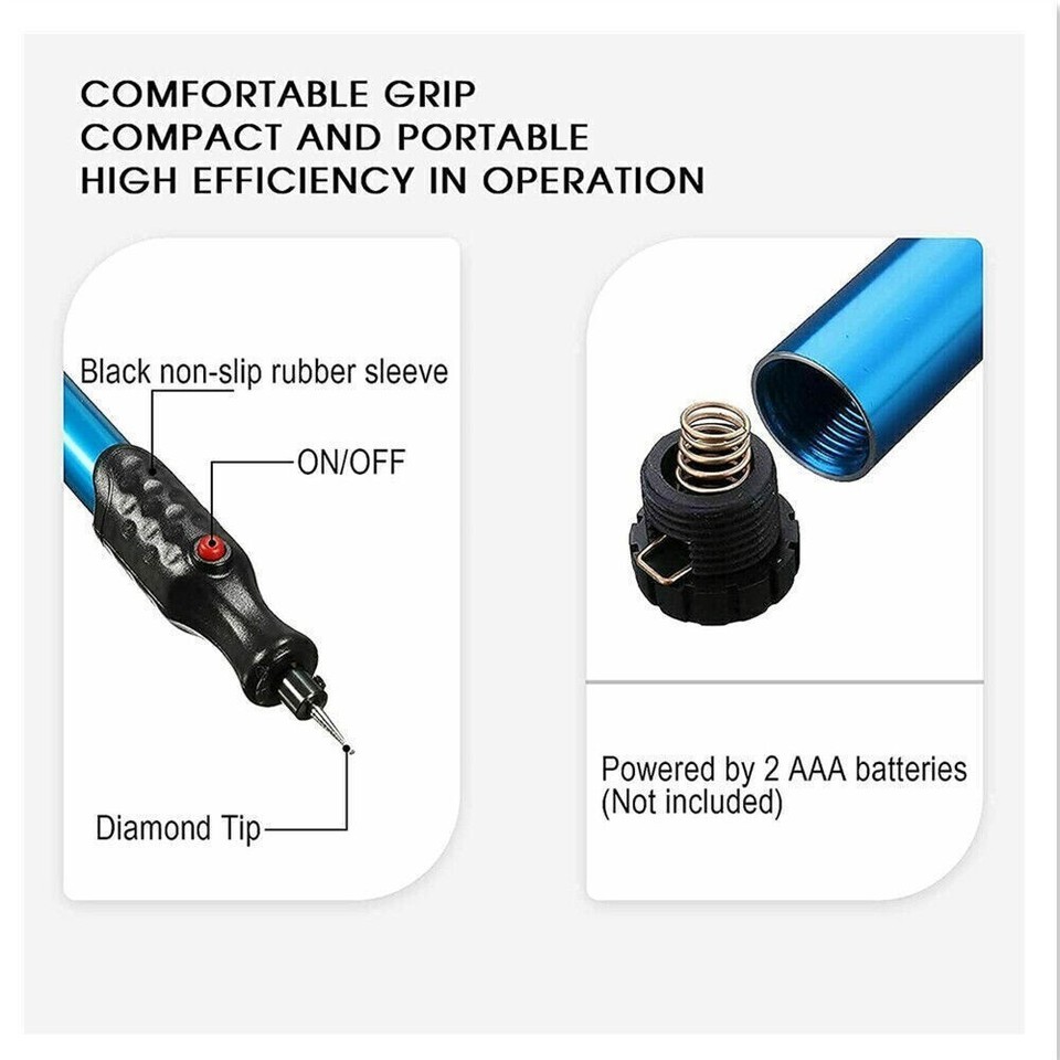 Electric Micro Engraver Pen DIY Engraving Tool Kit for Jewelry Wood ...