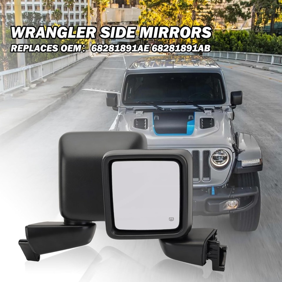 Left Driver Side Power Heated Mirror Rear For 2018-2024 Jeep Wrangler ...