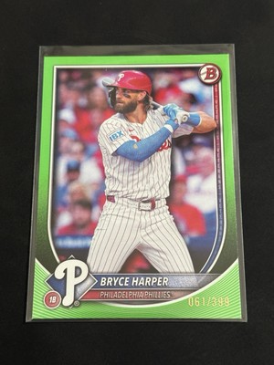 2025 Bowman BRYCE HARPER LIGHT GREEN Border #3 /399 Philadelphia ...