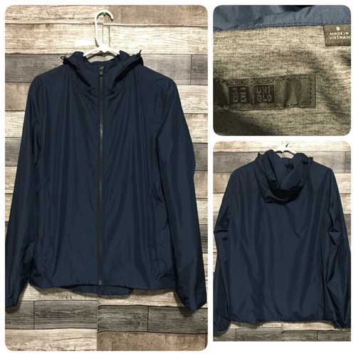 Uniqlo Windbreaker Jacket Men’s S Navy Blue Full Zip Pockets J2 | eBay