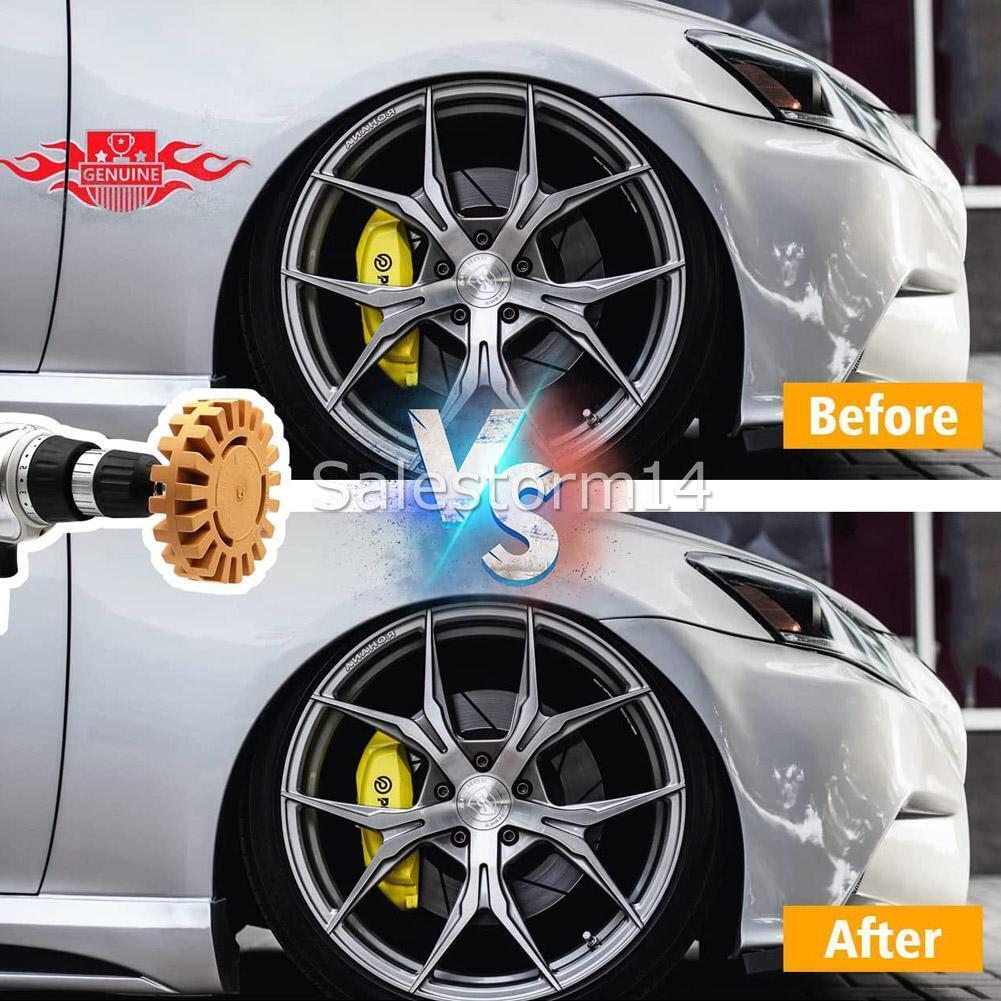 2* Decal Rubber Eraser Caramel Wheel Pinstripe Sticker Remover w/ Drill ...