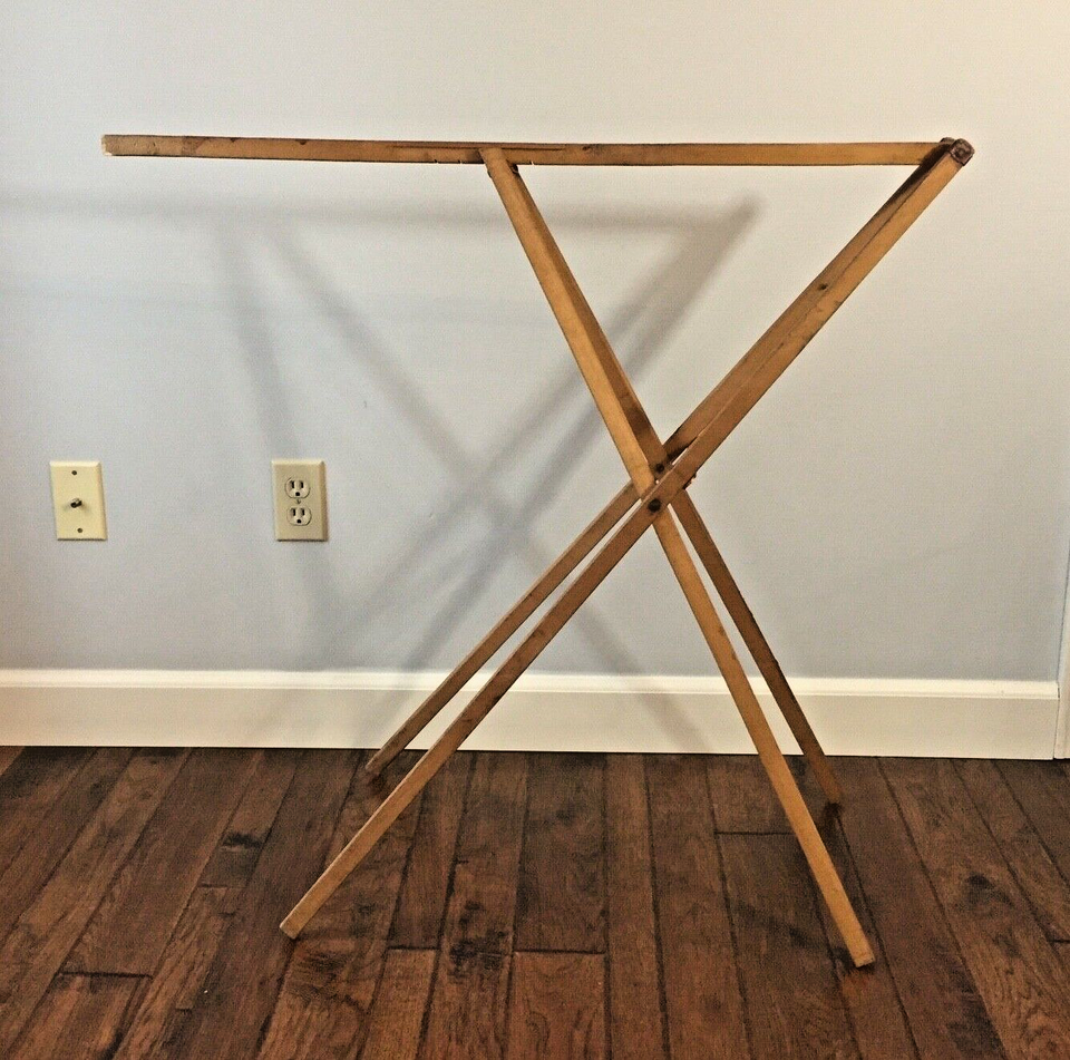 PRIMITIVE Warner Wooden Drying RACK Folding Wallpaper Stand Herbs ...