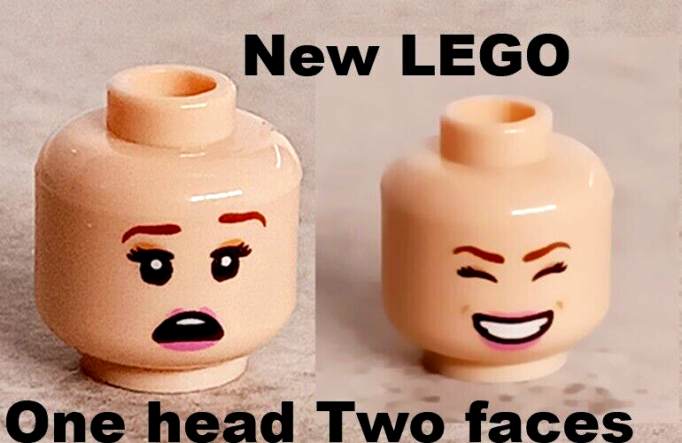 New LEGO Laughing Head Peachie Skin Tone Light Flesh Nougat Eyeshadow ...