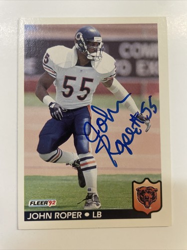 John Roper Autographed 1992 Fleer Card #46 Chicago Bears A-352 | eBay