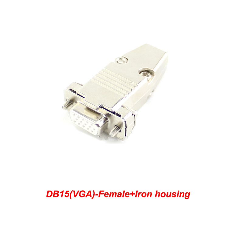 15 Pin VGA Solder Plug Connector DB15 Plug Male And Female + Plastic ...