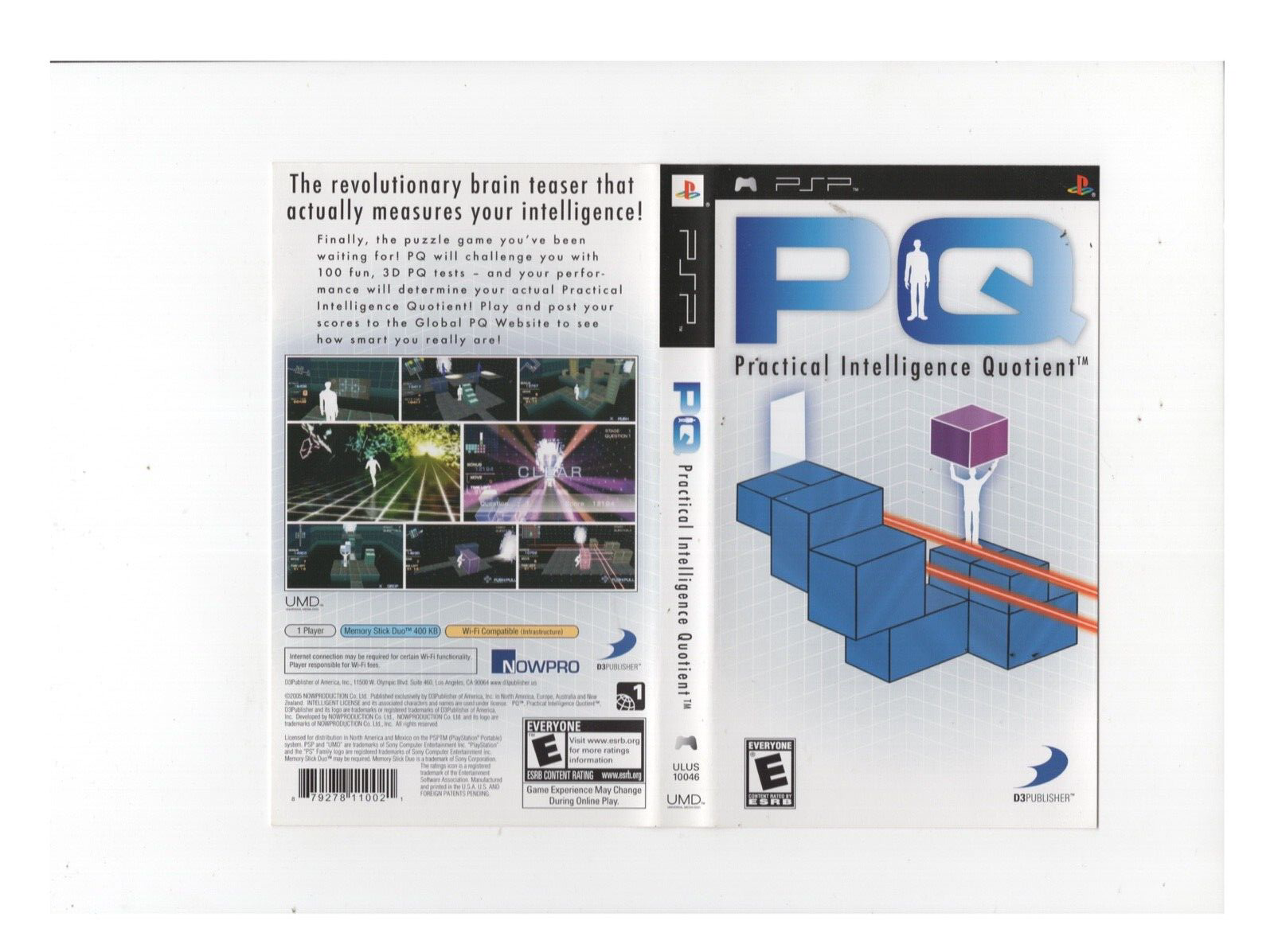 Practical Intelligence Quotient PQ PSP ARTWORK ONLY Authentic Excellent ...