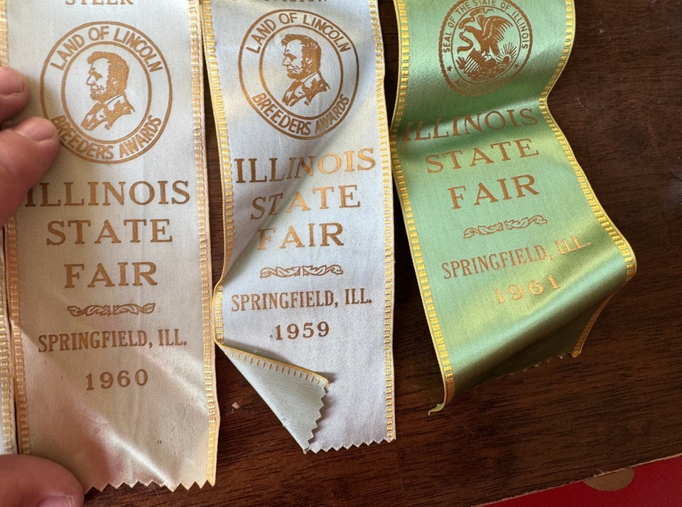 Lot 6 1958-1961 Blue Green Illinois State Fair Award of Merit & Premium ...