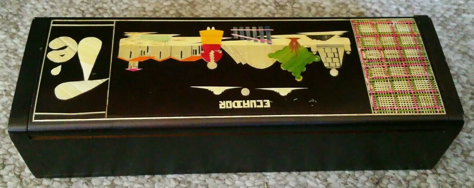 HANDMADE ECUADOR TEA BAG WOODEN BOX ORGINIZER CONTAINER SOUVENIR | eBay