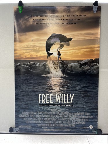 Original 1993 “ Free Willy” Double Sided 1 Sheet Movie Poster, 27x 40in ...