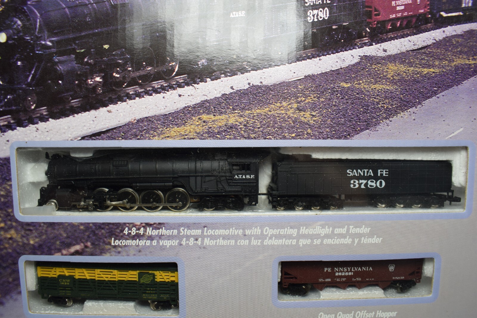 Bachmann Empire Builder N Scale Train Set A.T. & S.F. Santa Fe 3780 ...