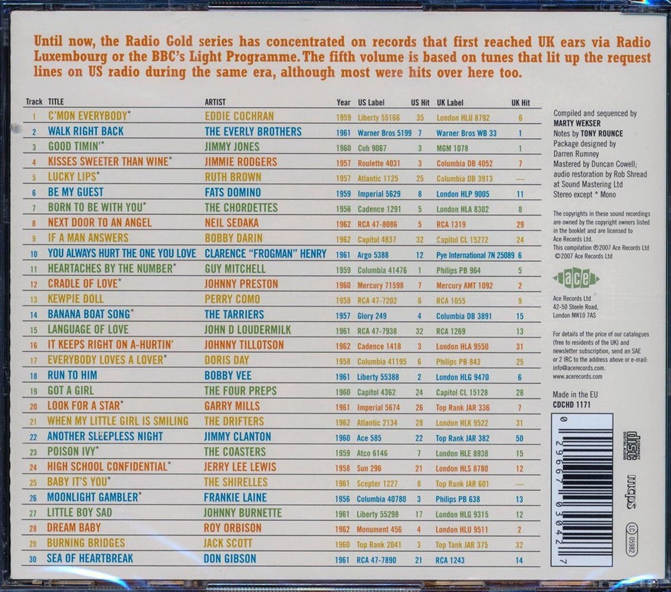 CD Various - Radio Gold Volume 5: 30 Original American UK Chart Hits ...