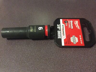 Milwaukee Shockwave 9 MM Impact Socket 3/8” Drive 6 Pt. Deep 49-66-6151 ...