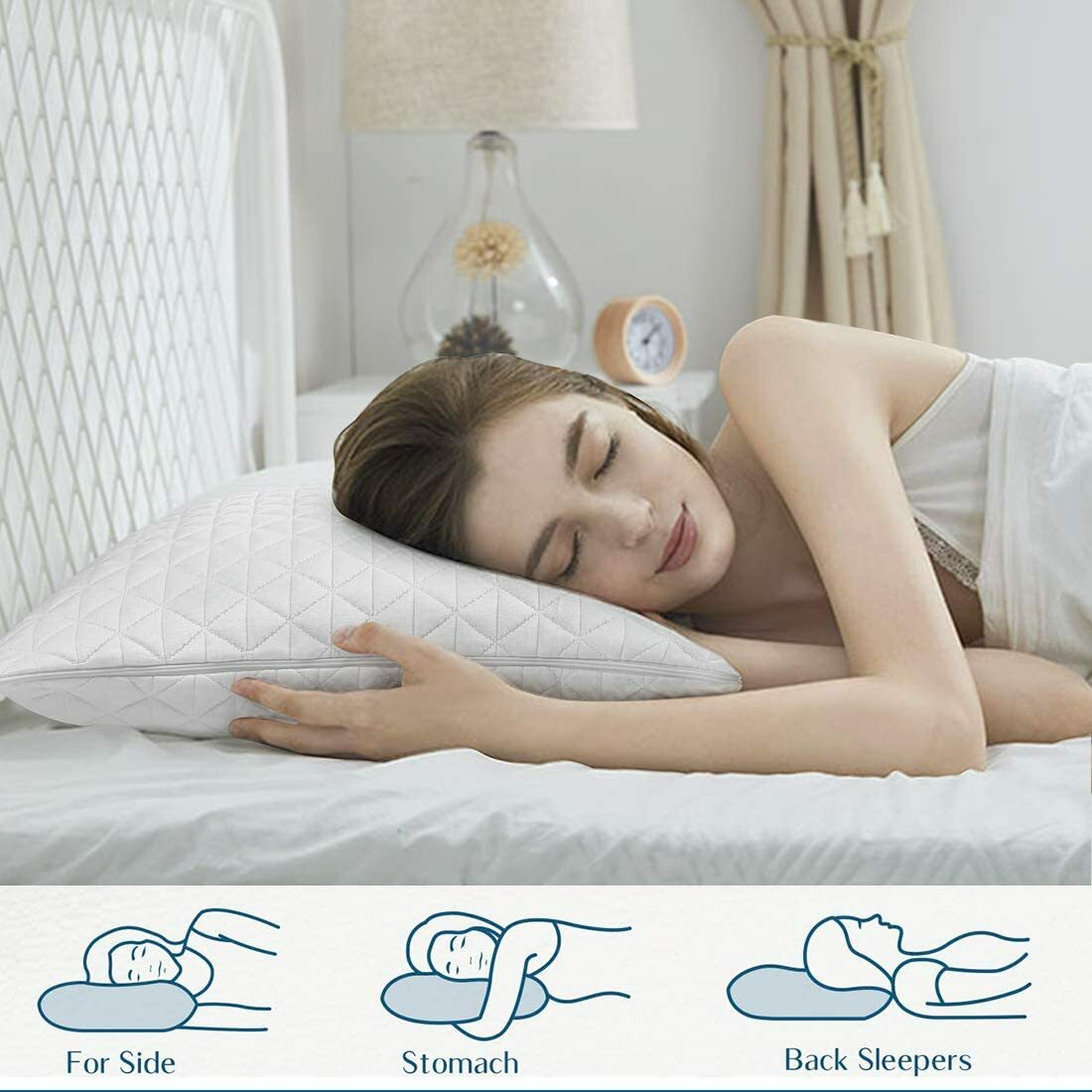 Memory Foam Fill Adjustable Loft Bed Pillow for Sleeping Washable ...