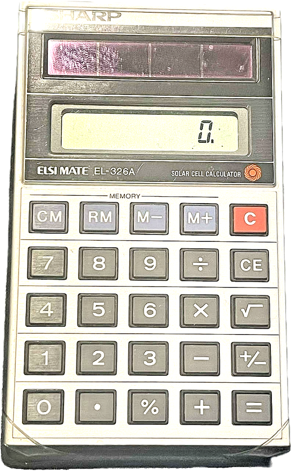 Vintage SHARP Elsi Mate Solar Cell Calculator EL-326A Very Good ...