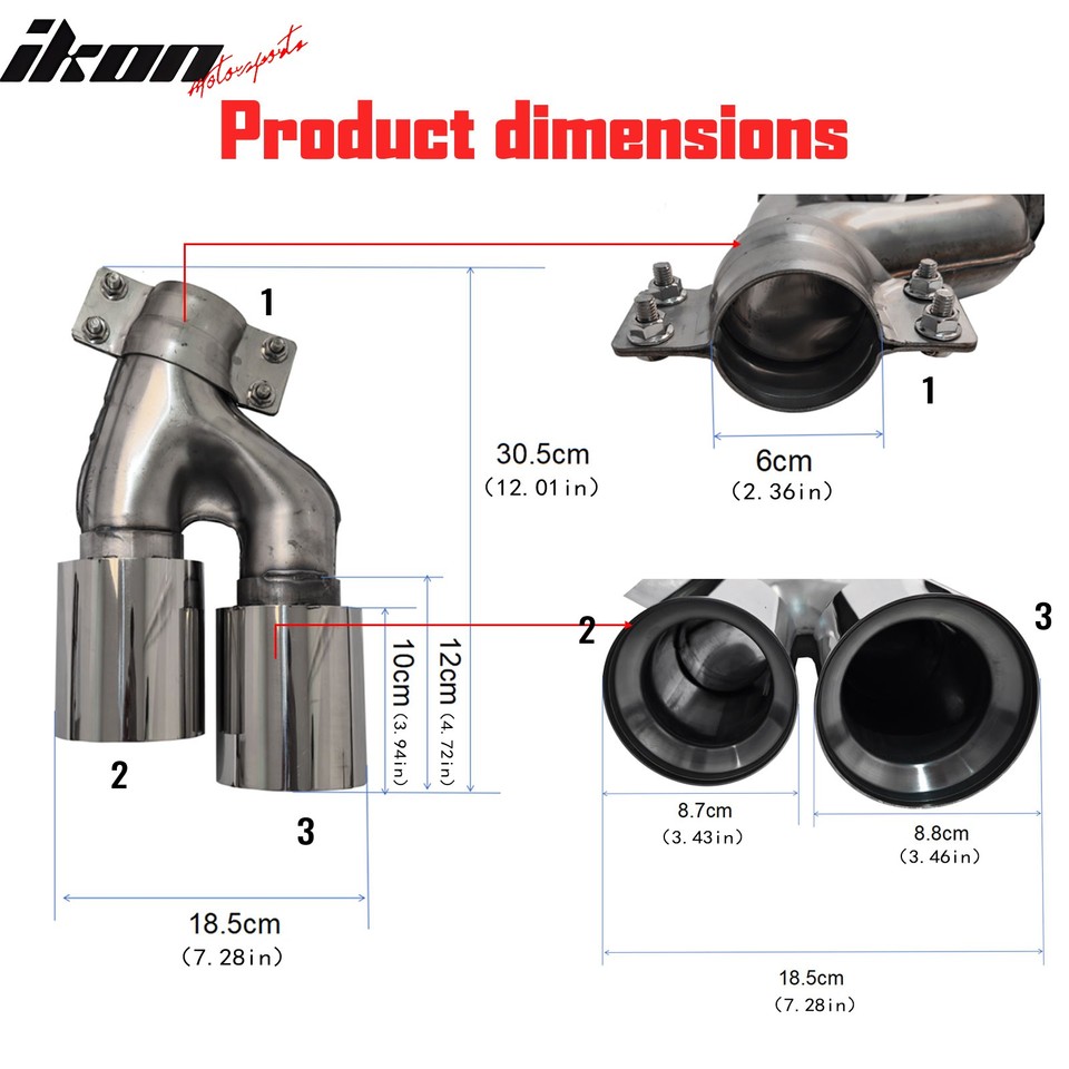Fits 17-20 BMW 5 Series G30 M5 Style Stainless Steel Quad Exhaust Tips ...
