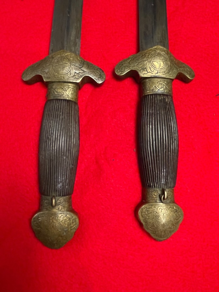 EARLY RARE PRE WW2 CHINESE DOUBLE BUTTERFLY SWORD w SCABBARD | eBay