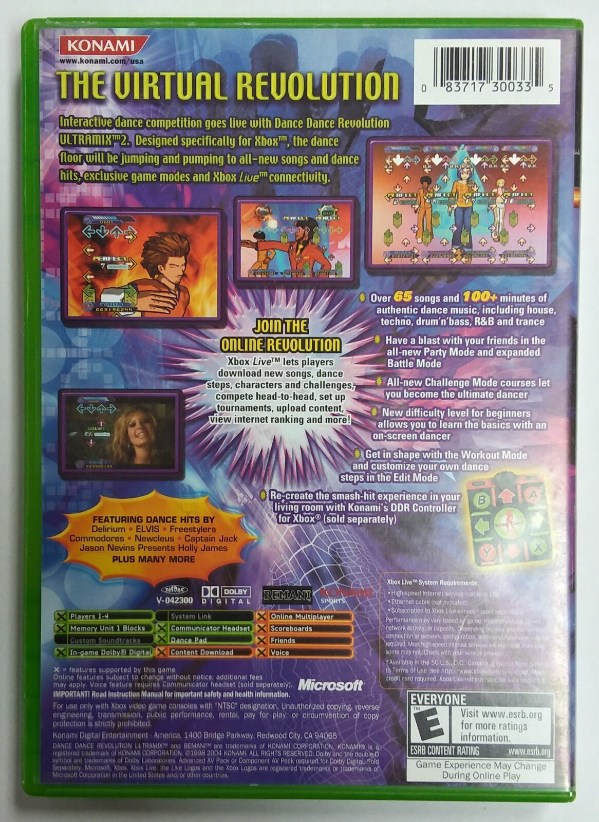 Original X-Box DANCE DANCE REVOLUTION ULTRAMIX 2 Complete CIB DDR Free ...