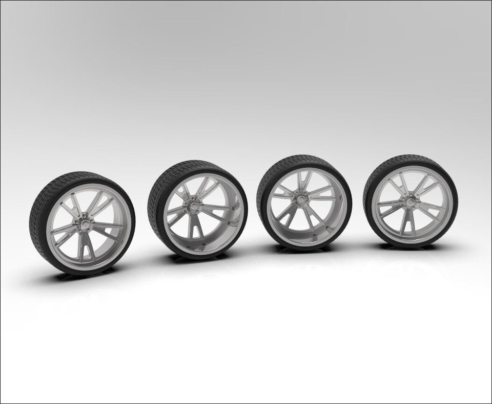 1:25 26” Windmill Deep And Shallow Wheels On Low Pro tires. 3D Printed ...