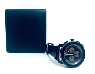 MOVADO BOLD TR90 3601092 BLACK LEATHER SWISS CHRONOGRAPH WATCH 44 MM ...