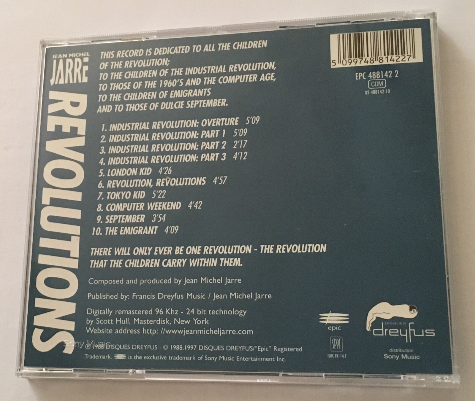 JEAN MICHEL JARRE Revolutions CD album +Hype sticker 24-Bit Remaster ...