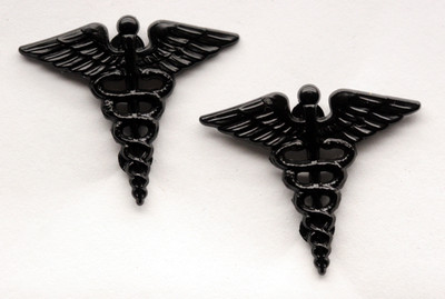 2 CORPSMAN HM HAT LAPEL PIN BLACK DOC FMF US NAVY USS MARINES CADUCEUS ...