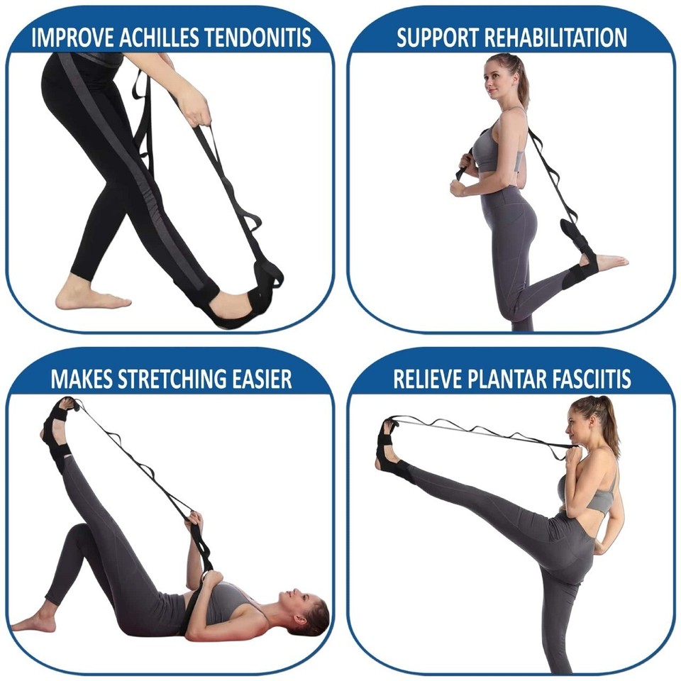 Flexible Yoga Strap Flexibility Stretcher Band Ballet Gym Training Leg ...