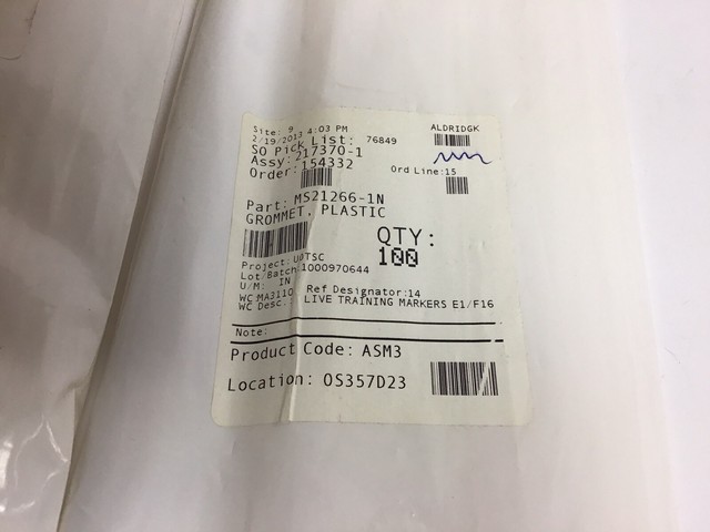 200 Esterline MS21266-1N Military Standard Nylon Grommet Edging 12.6ea ...