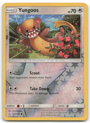 Yungoos #112/156 SM: Ultra Prism Common Reverse Holo - LP - Pokemon ...