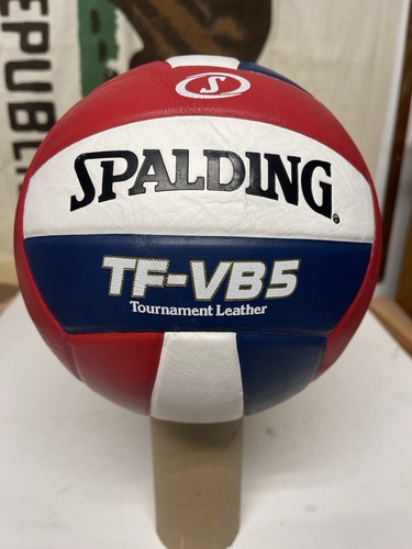 Spalding TF-VB5 Tournament Leather Volleyball Red/White/Blue | eBay