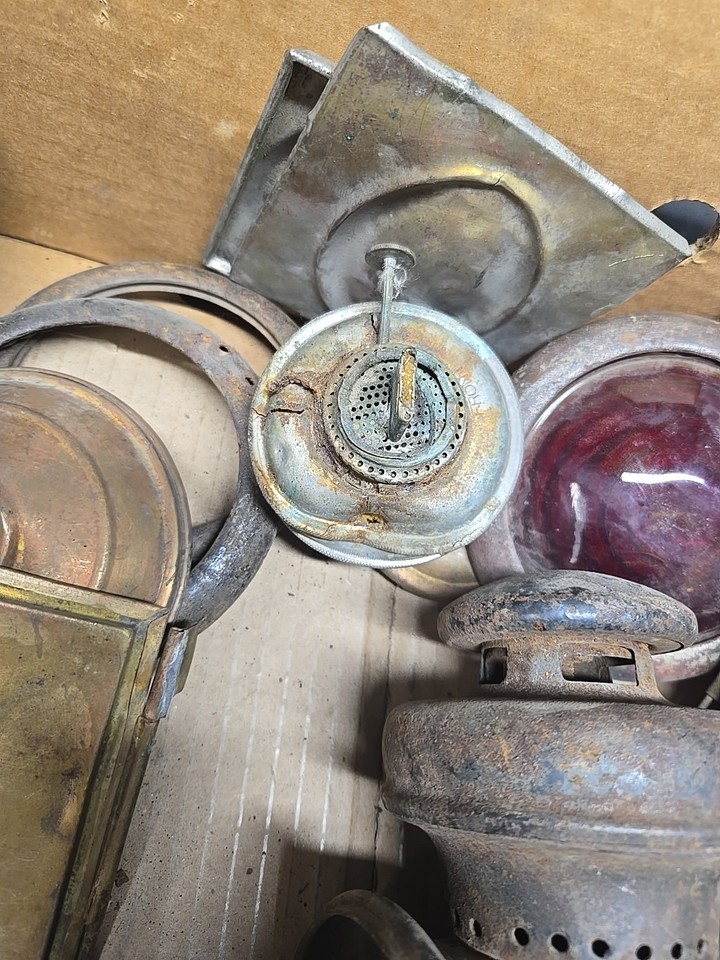 Huge Lot Antique Ford Model T Tail Side Light Kerosene Oil Lamps Brass ...