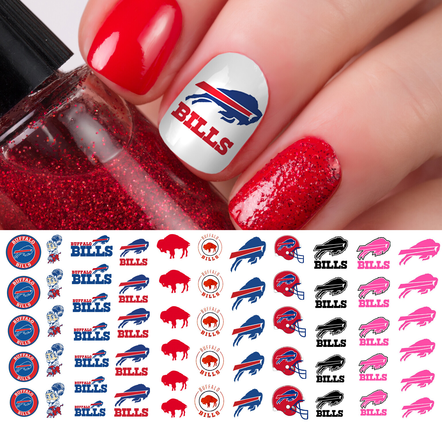 Buffalo Bills Football Nail Art Decals – Salon Quality! - La Paz County ...