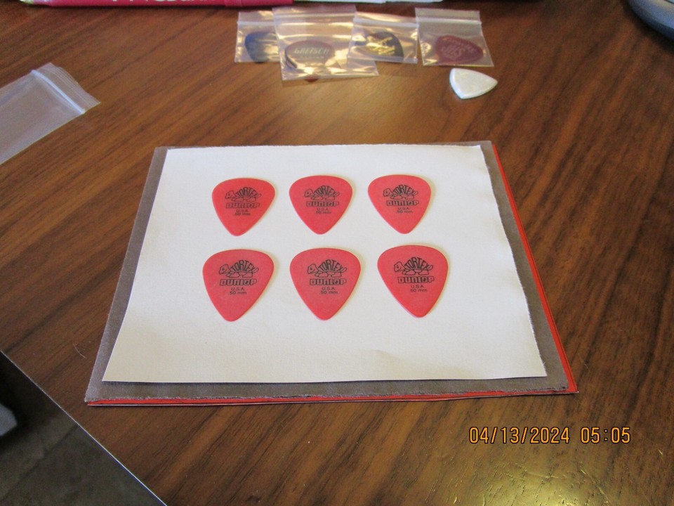 6 PACK OF DUNLOP TORTEX STANDARD .50 RED, GUITAR PICKS #1191 | eBay